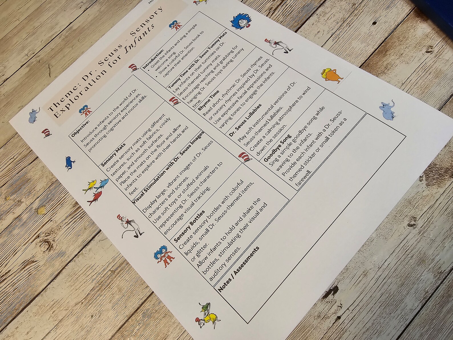 Dr Seuss Lesson Plan for Infants - Etsy