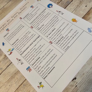 Dr Seuss Lesson Plan for Infants - Etsy
