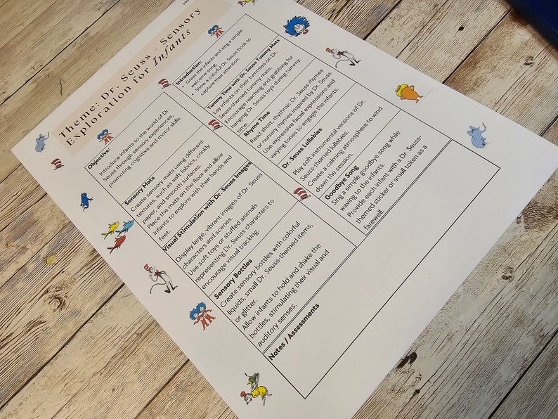 Dr Seuss Lesson Plan for Infants - Etsy