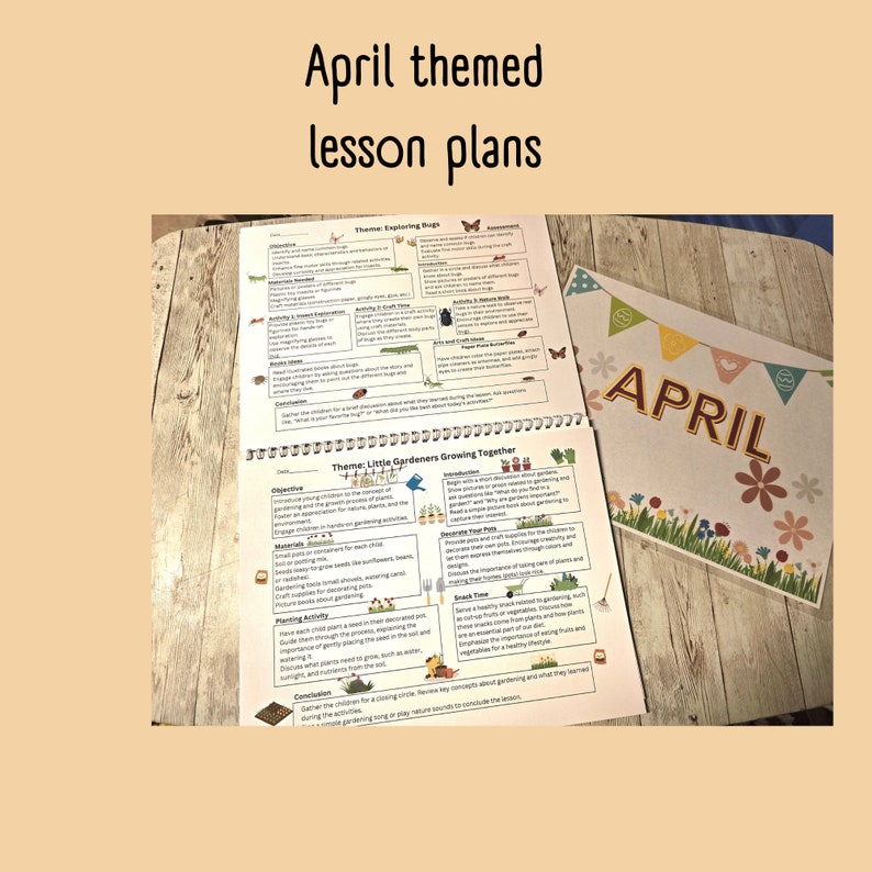 April Themed Lesson Plans Spring, Insects,earth Day and Gardening Age 2 ...