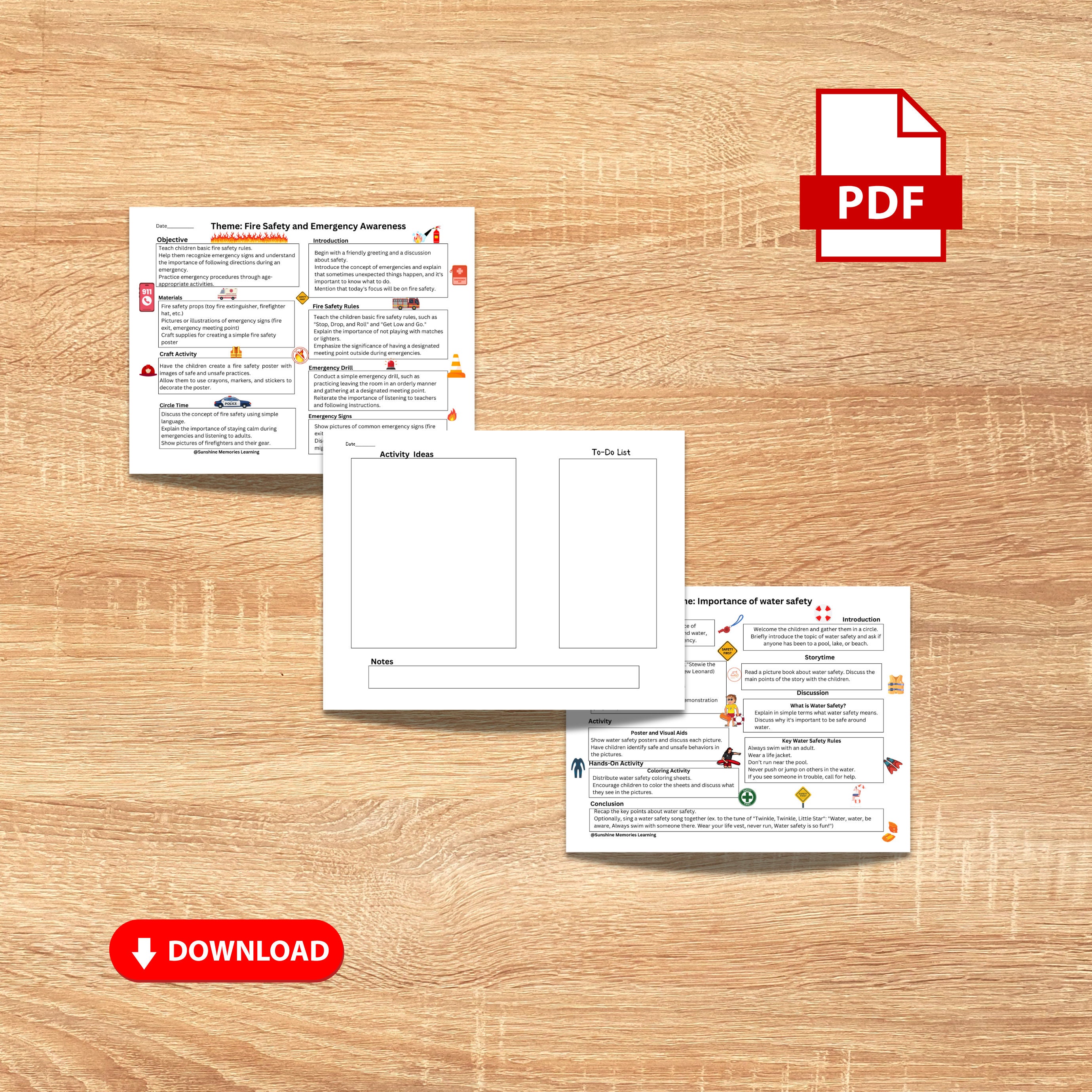 Safety Bundle Lesson Plan: Water Safety and Fire Safety Awareness - Etsy