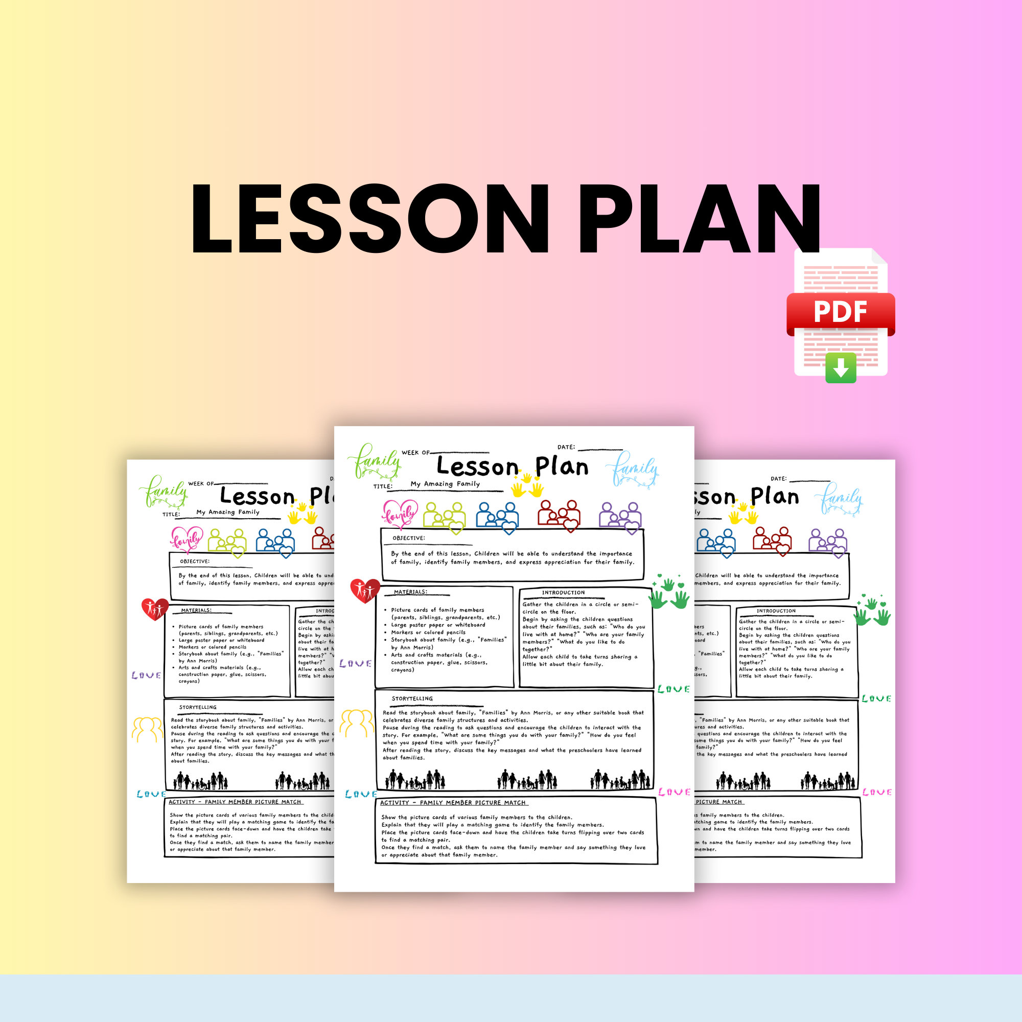 A Lesson Plan About Family - Etsy