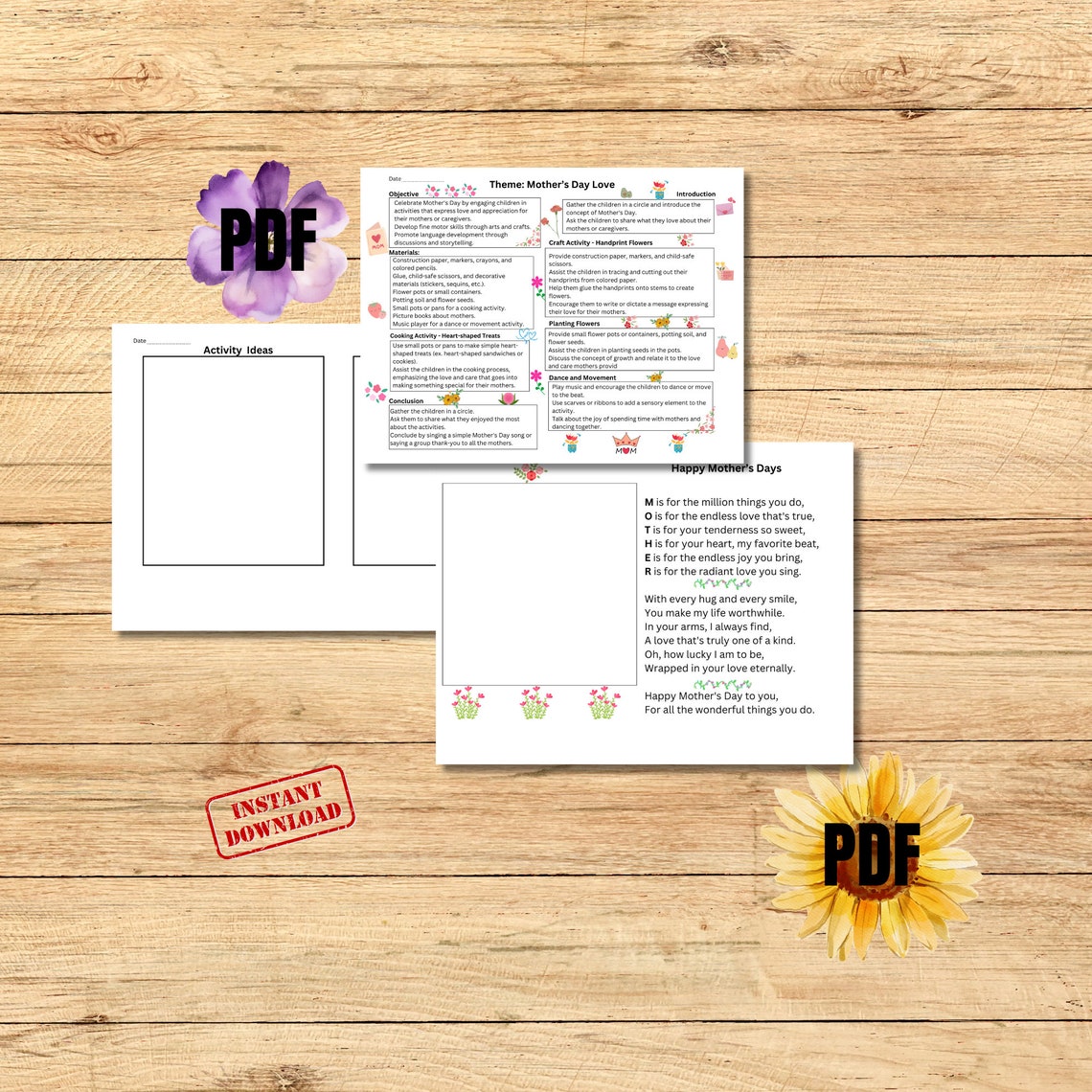 Mother's Day Complete Lesson Plan and Poem - Etsy