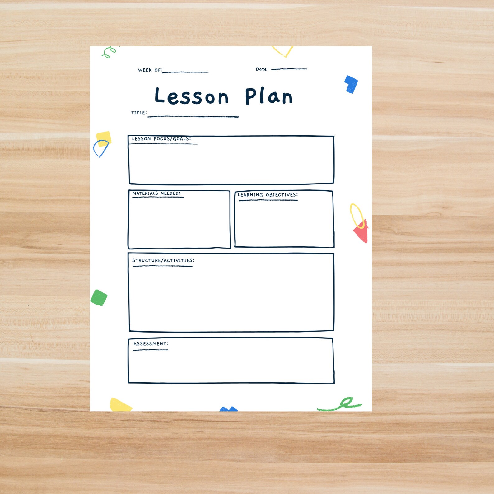 Editable Lesson Plan Template Digital Print Teacher Planner Preschool ...