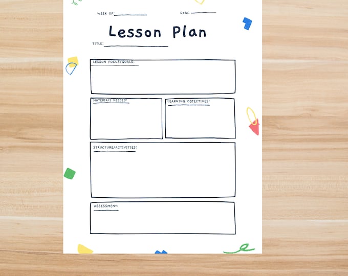 Editable Lesson Plan Template | Digital Print | Teacher Planner ...