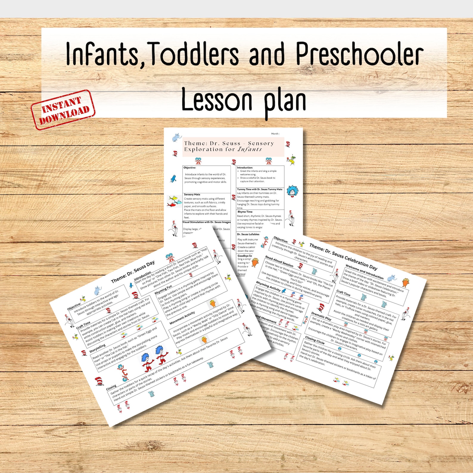 Dr Seuss Bundle Lesson Plan for Infants, Toddlers and Preschoolers - Etsy