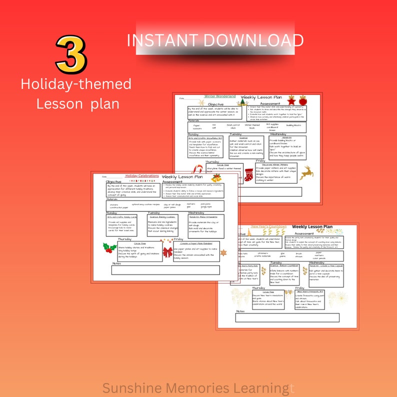 Lesson Plan for Kids Exploring the Seasons: A Winter, Holiday, and New ...