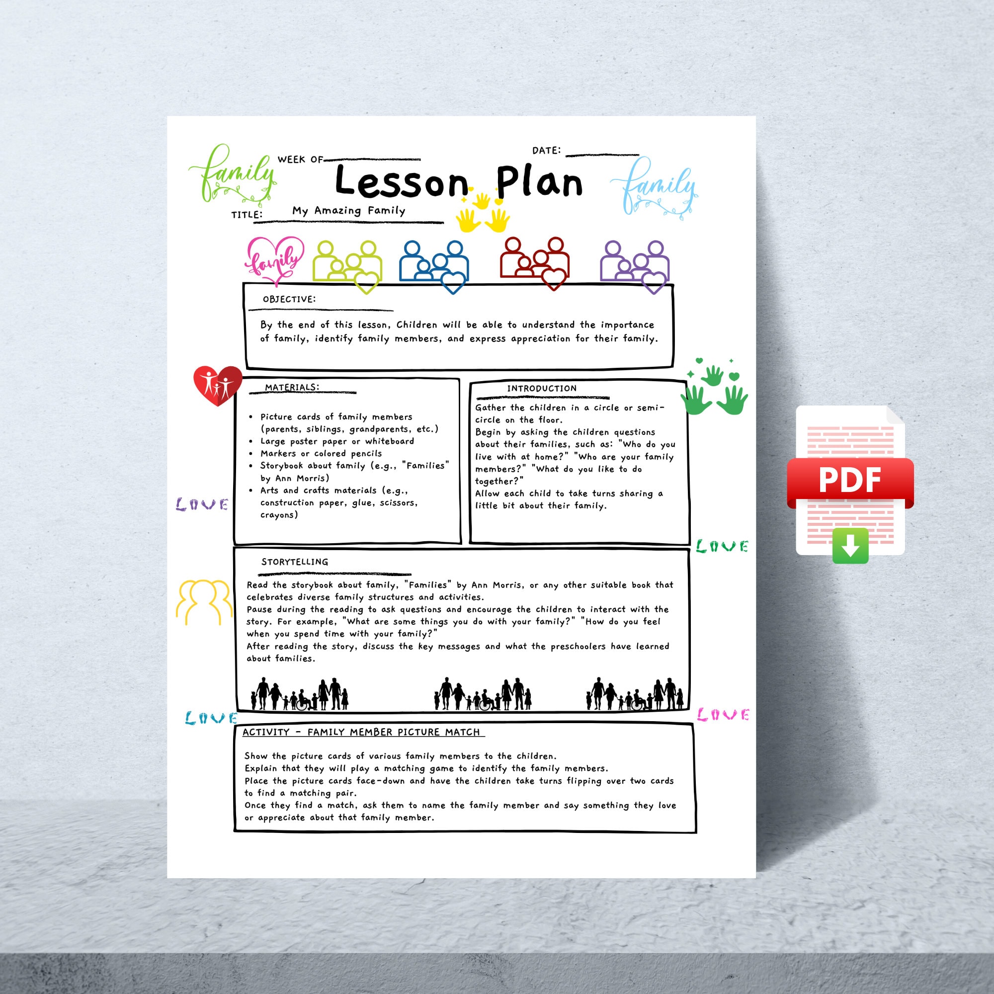 A Lesson Plan About Family - Etsy