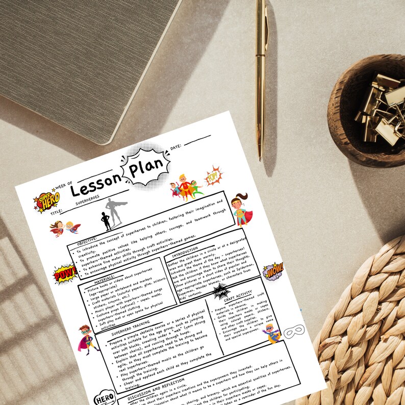 Superheroes Themed Lesson Plan for Preschoolers - Etsy