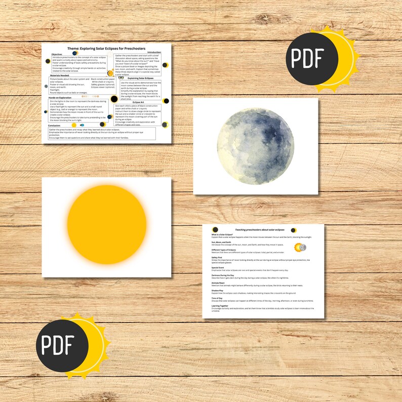 Solar Eclipse Lesson Plan for Ages 2-4 - Etsy