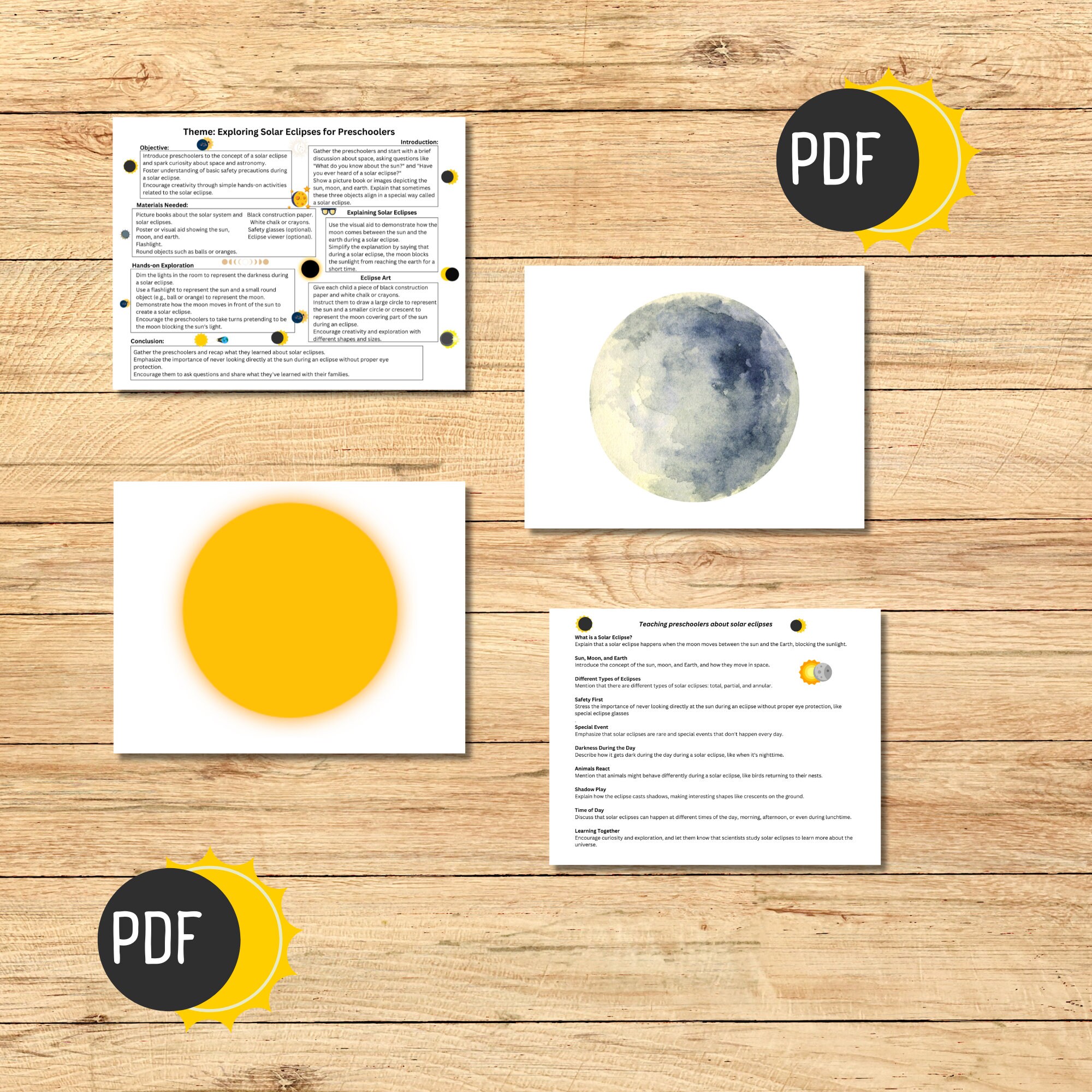 Solar Eclipse Lesson Plan for Ages 2-4 - Etsy