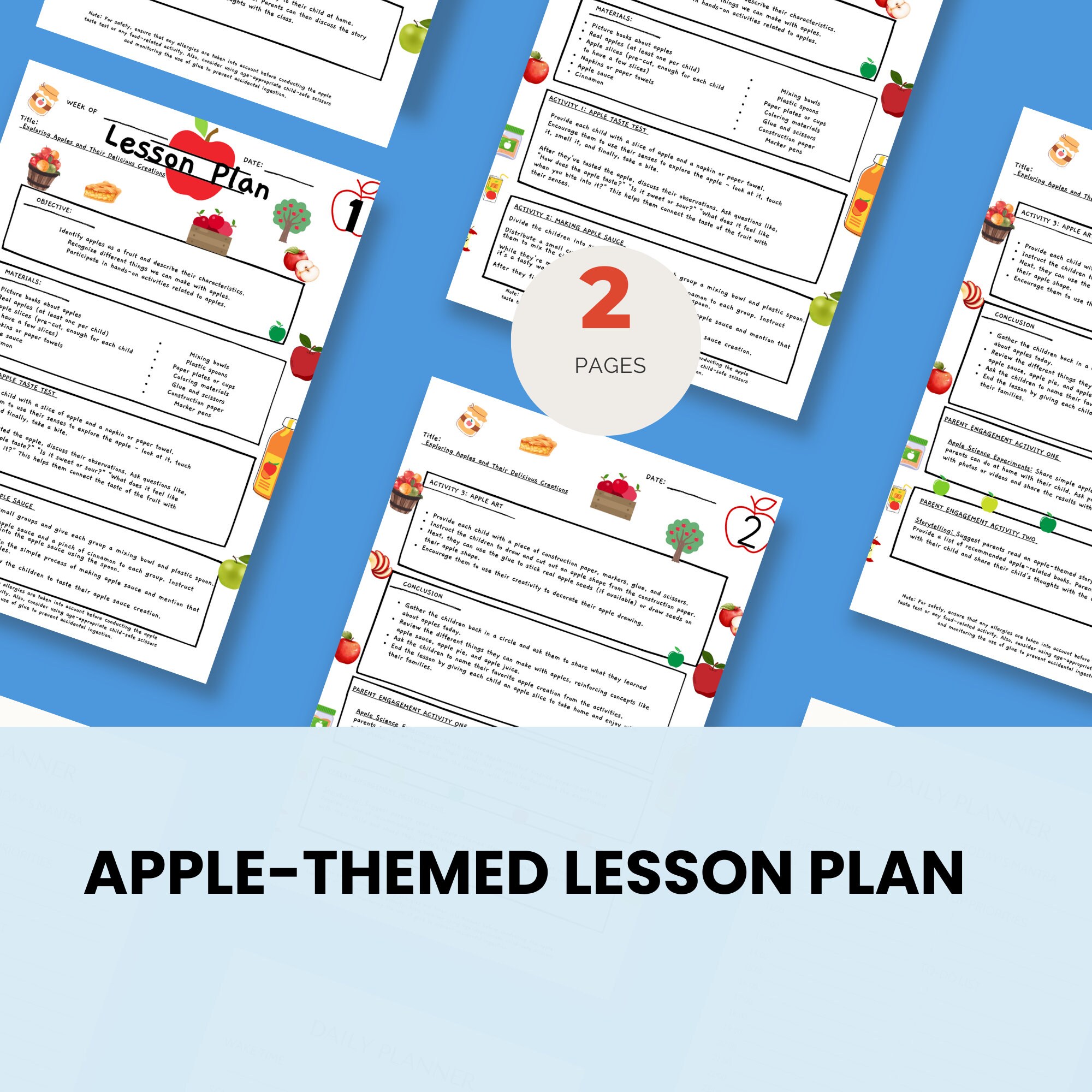 Complete Apple-themed Lesson Plan - Etsy