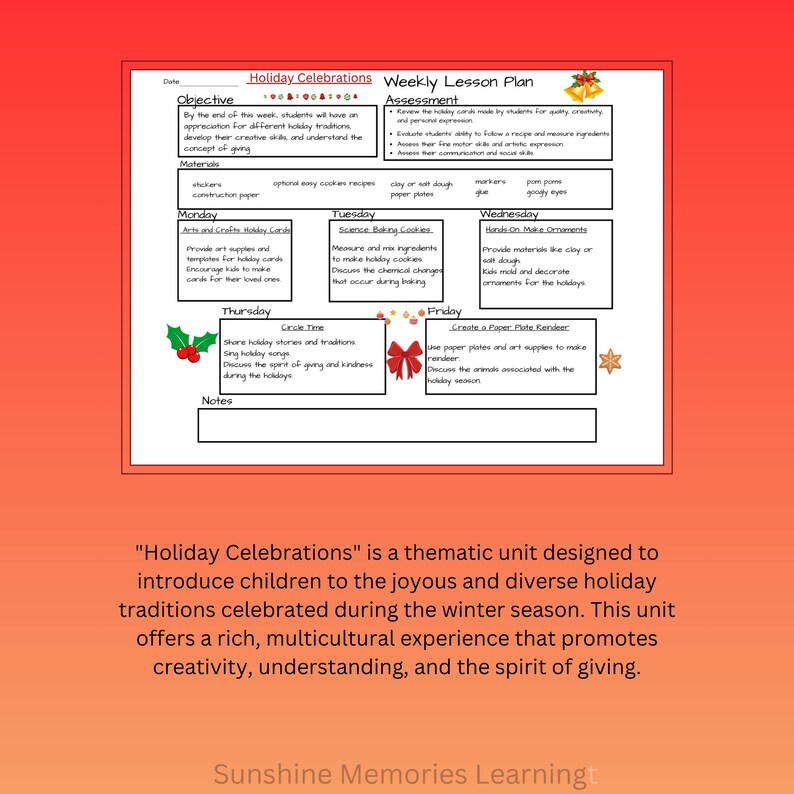 Lesson Plan for Kids Exploring the Seasons: A Winter, Holiday, and New ...