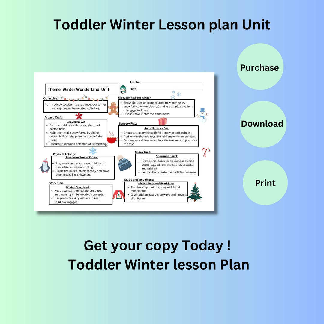 Toddlers ' Winter-themed Lesson Plan - Etsy