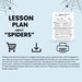 Lesson Plan Spider Exploration for Children - Etsy