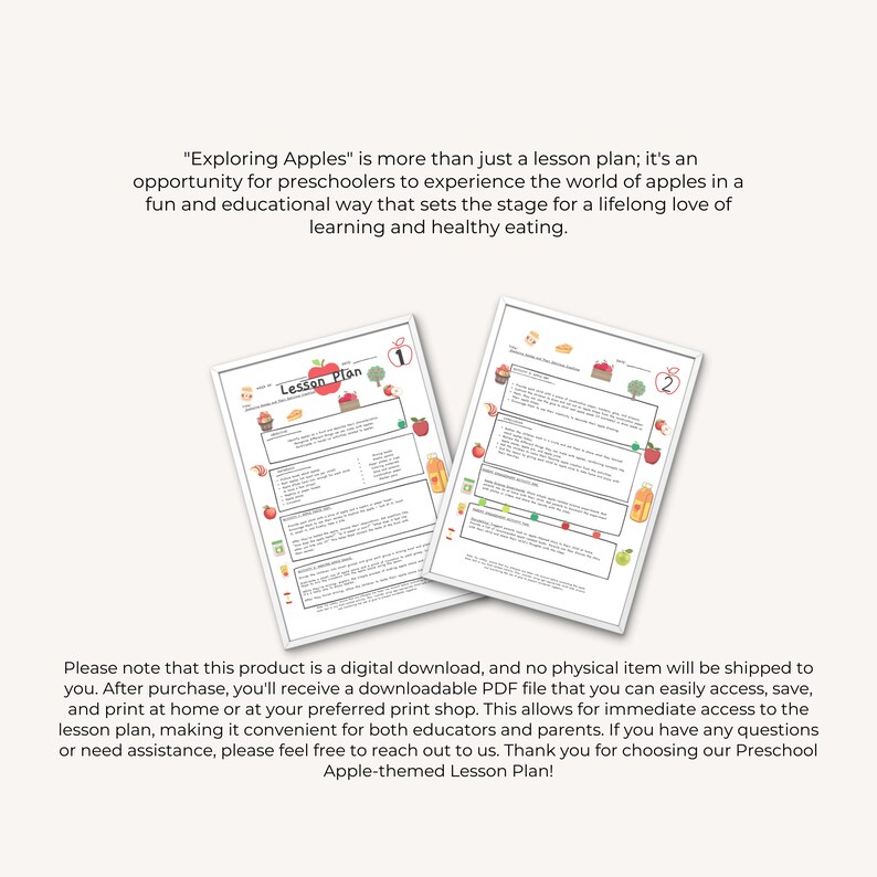 Complete Apple-themed Lesson Plan - Etsy