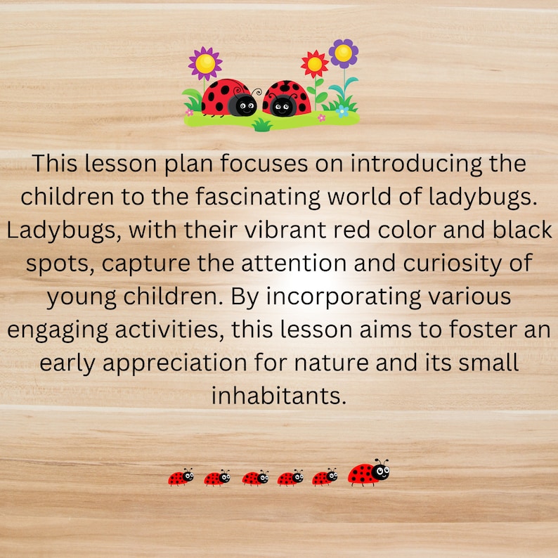 Exploring Ladybugs: Interactive Lesson Plan for Curious Toddlers - Etsy