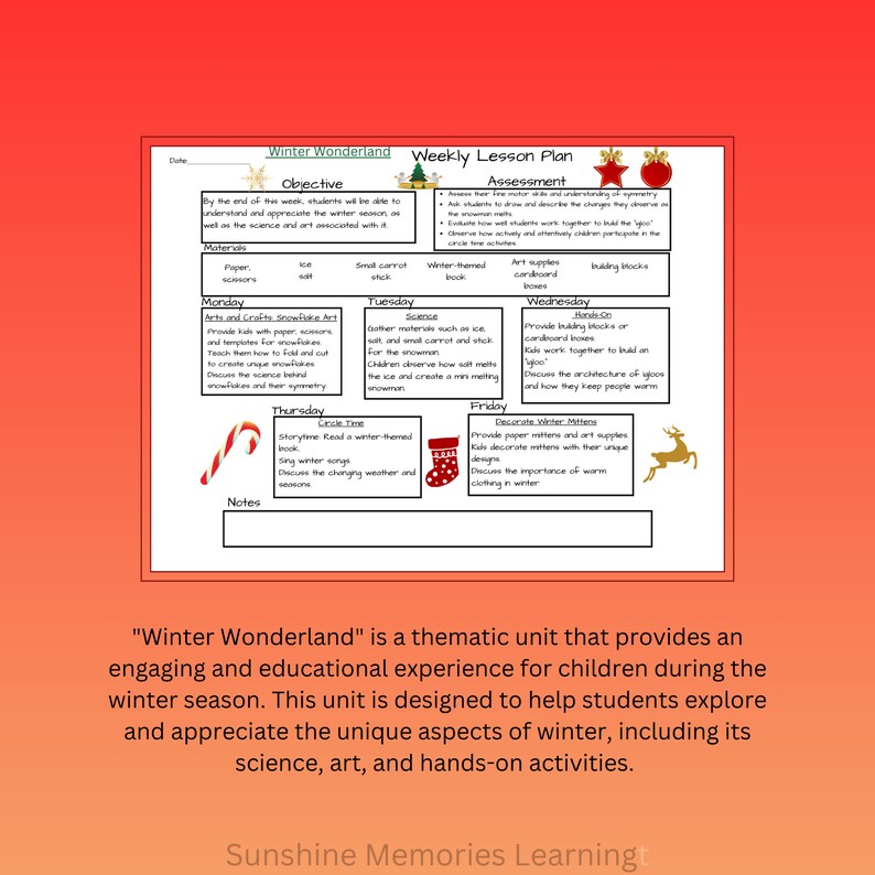 Lesson Plan for Kids Exploring the Seasons: A Winter, Holiday, and New ...