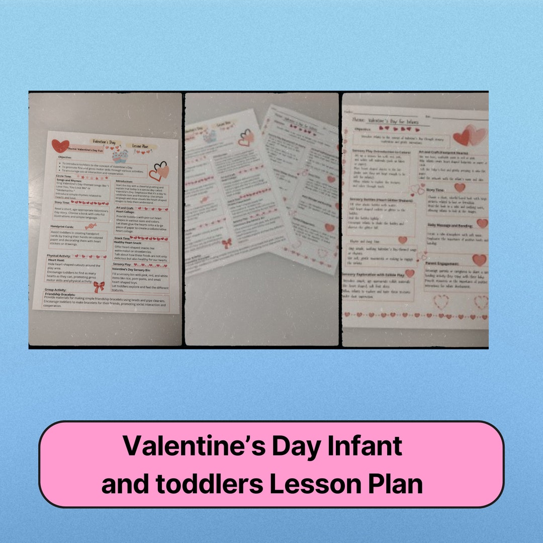 Valentine's Day Themed Lesson Plan for Infants and Toddlers - Etsy