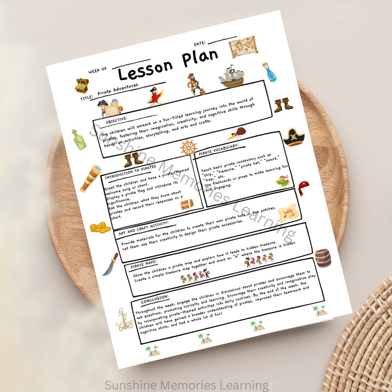Pirate Lesson Plan for Kids - Etsy