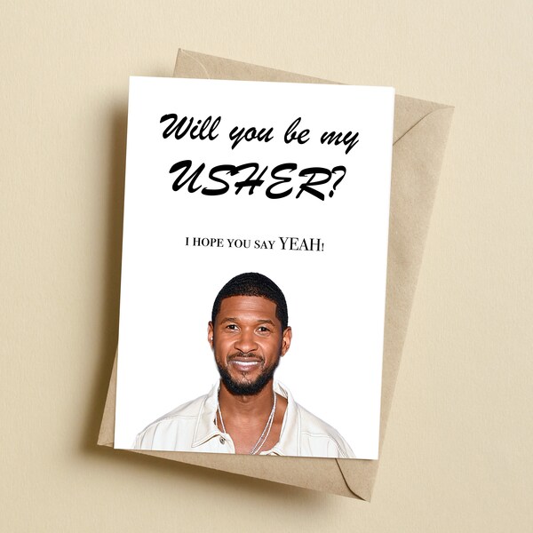 Usher Card - Etsy