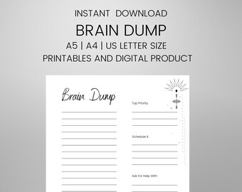 Daily Journaling Pages Printable Download, Daily Journal Prompts, Brain ...