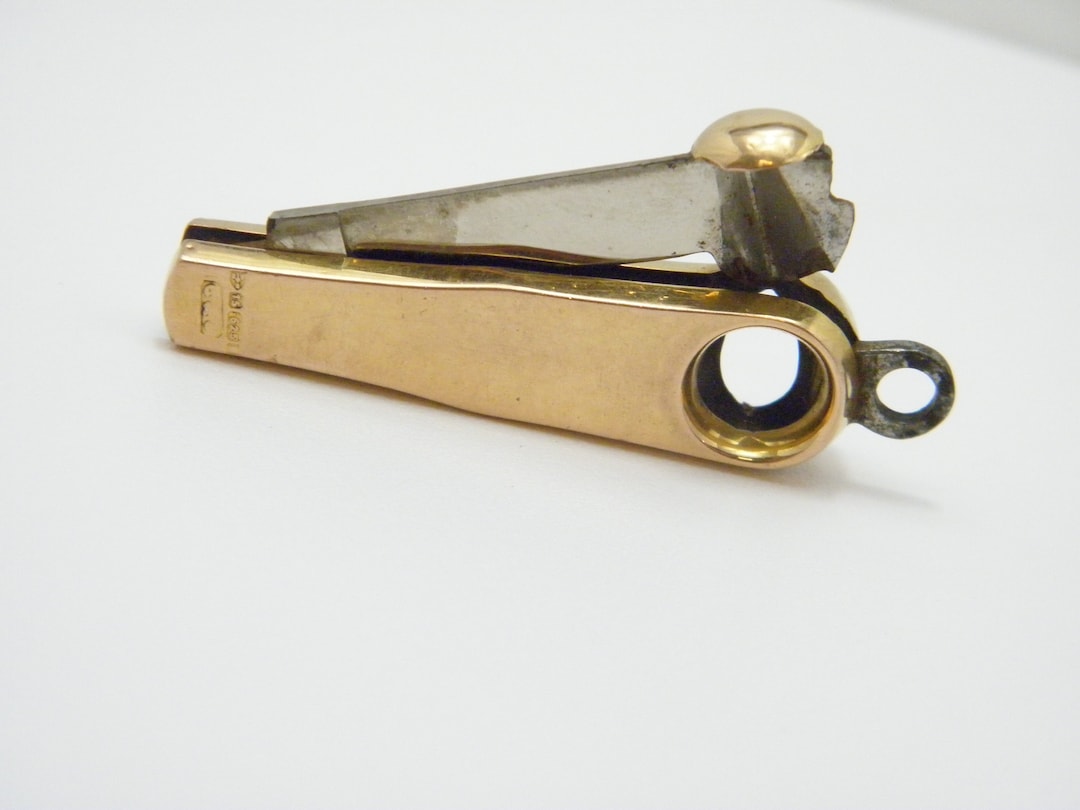 Antique 15ct Heavy Gold Cigar Cutter Fob Chester C1920 Heavy 18g - Etsy
