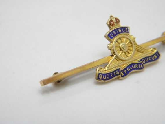 Antique 9ct Gold Royal Artillery Military Bar Brooch … - Gem