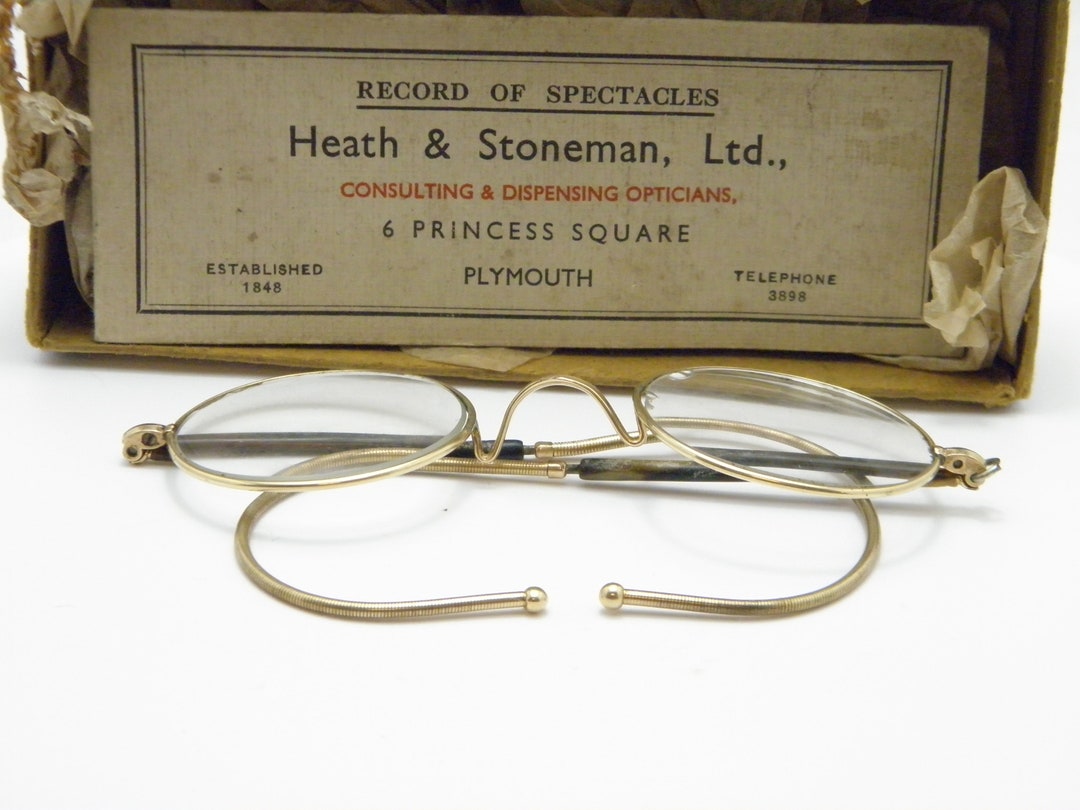 Antique Solid 9ct Gold Reading Glasses 1942 in Original Box - Etsy