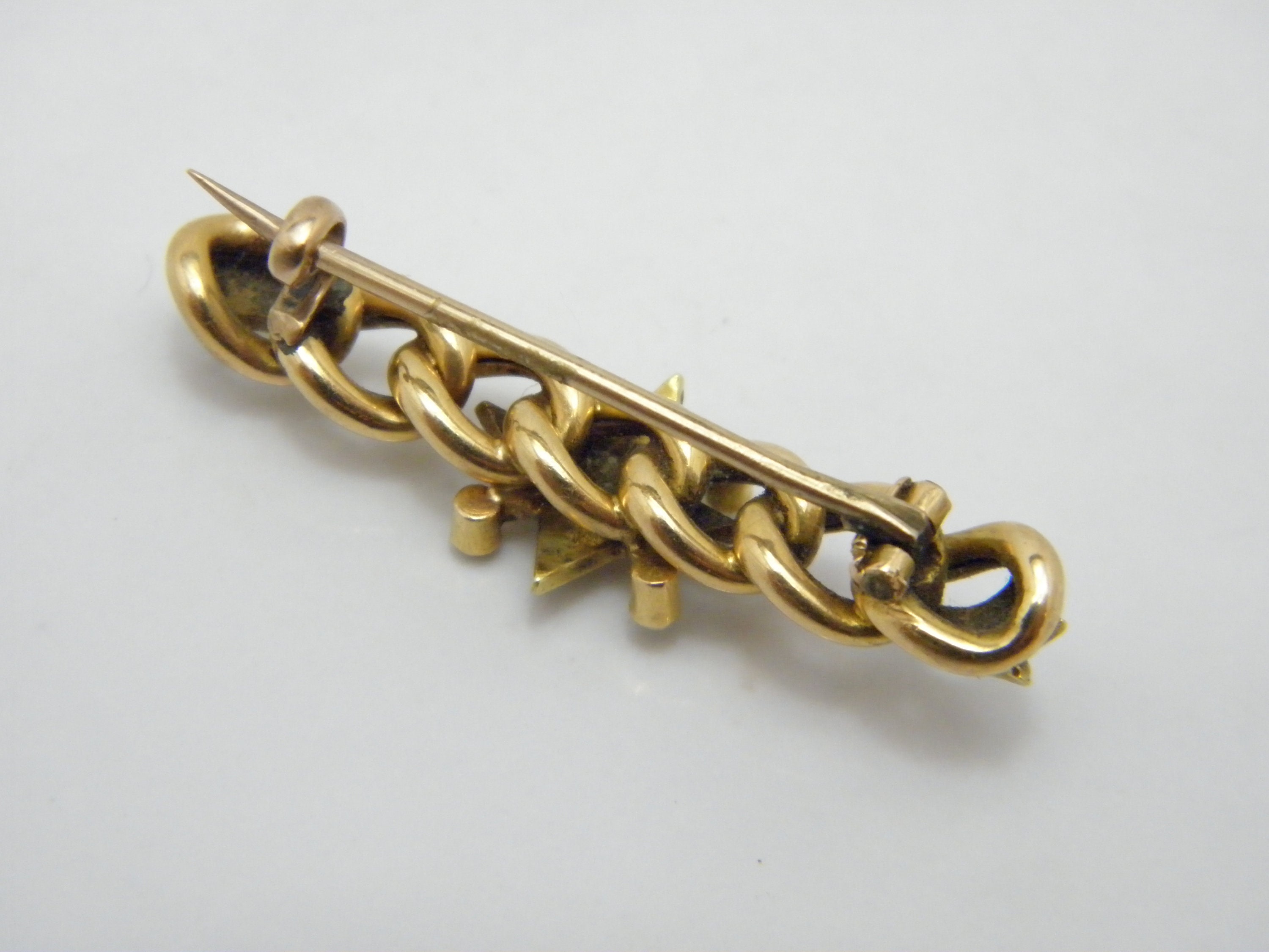 Antique 15ct Gold Pearl Suffragette Curb Chain Bar Brooch Pin - Etsy