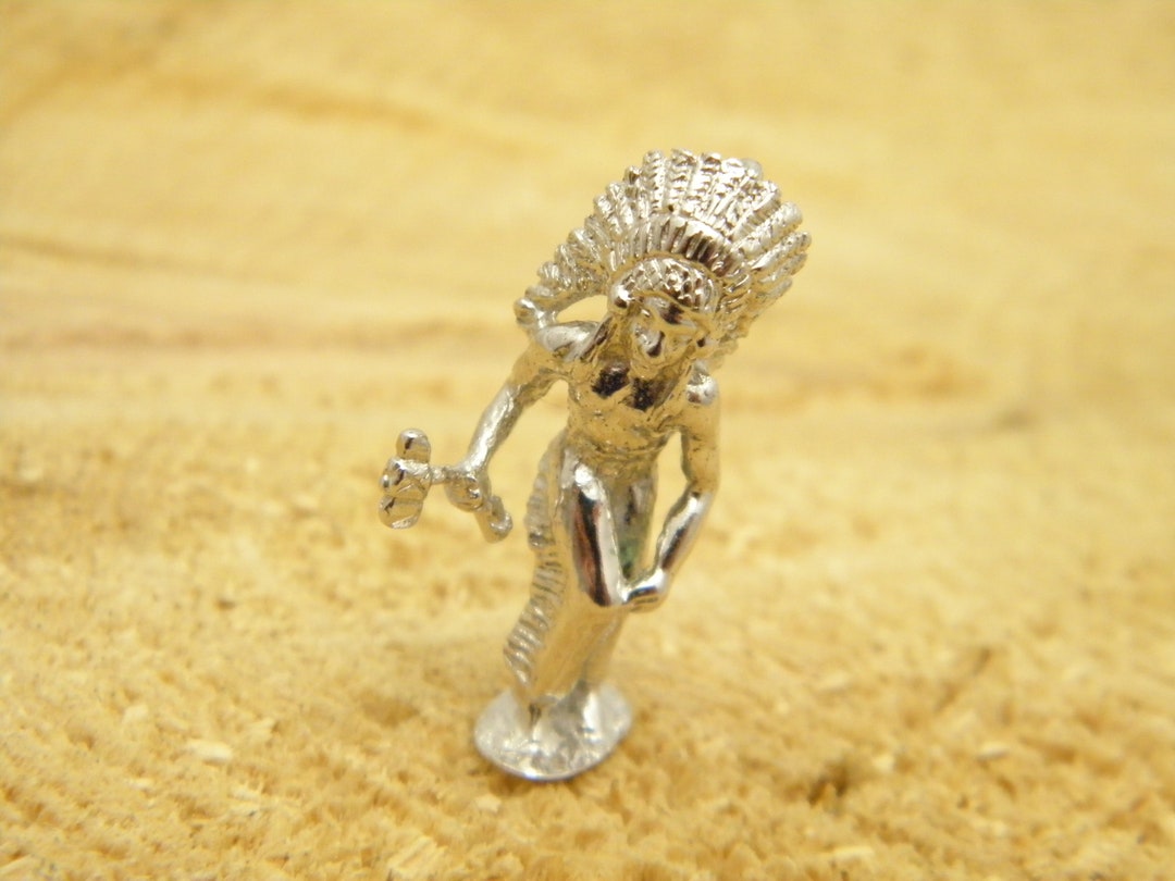 Antique / Vintage Sterling Silver Huge Indian Chief Charm for Bracelet ...