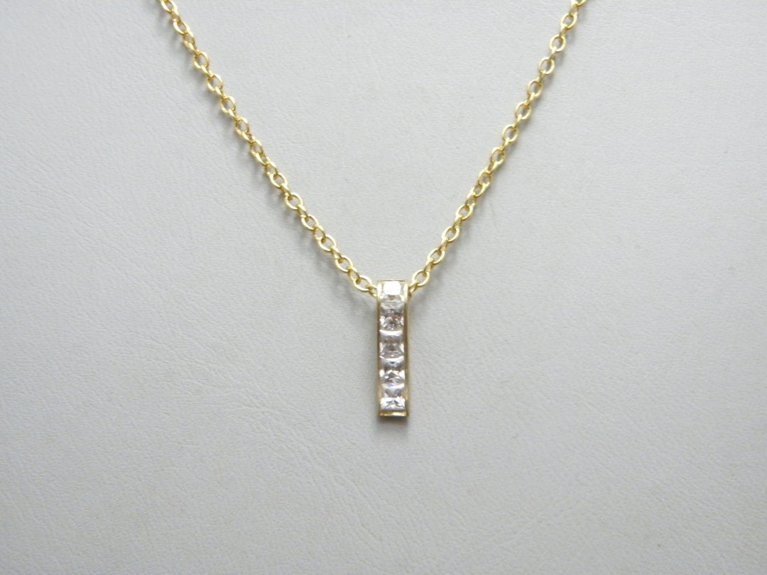 Vintage 9ct Gold Dia Dropper Pendant Necklace 19 Inch Belcher Chain - Etsy