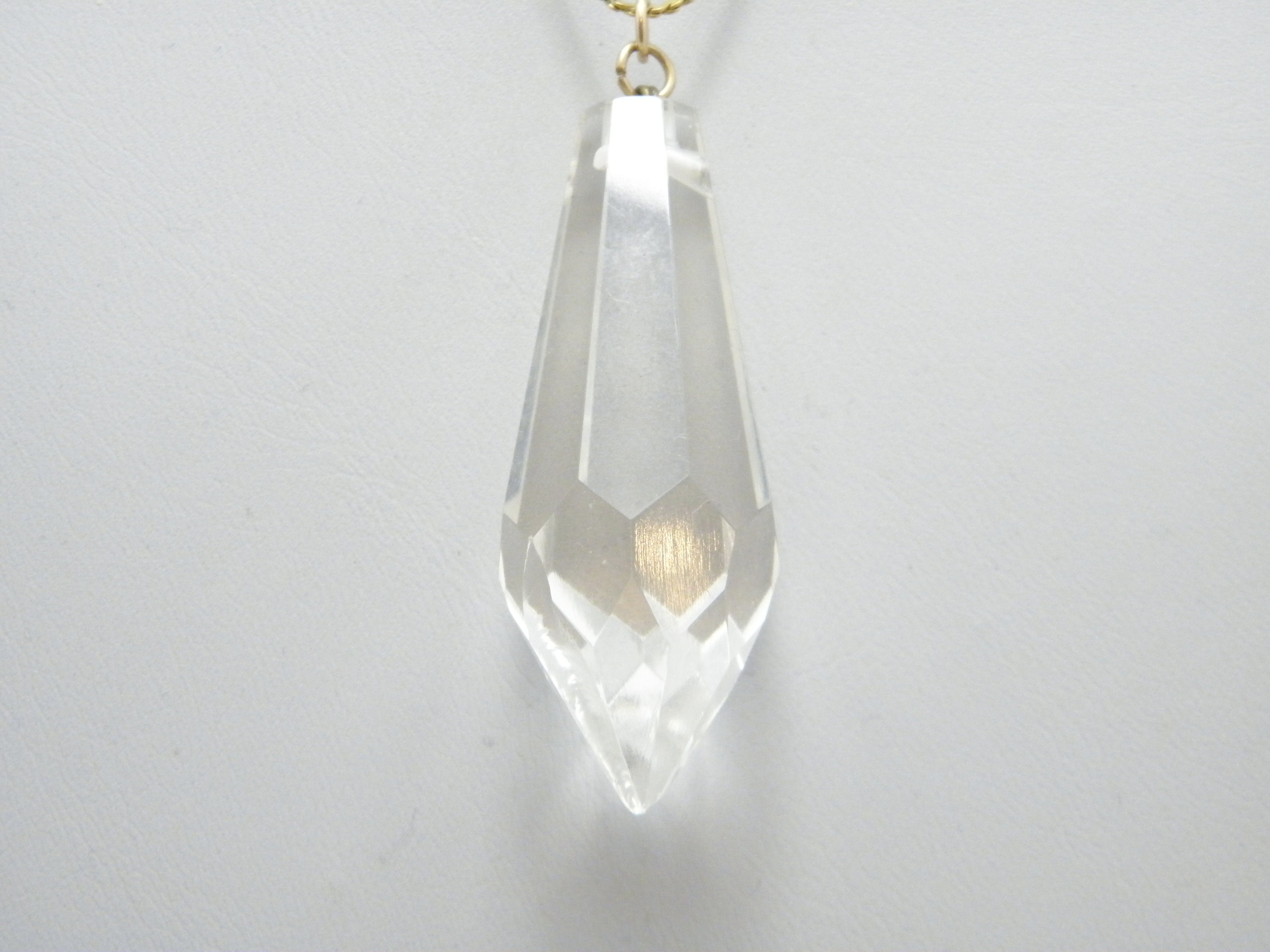 Vintage 9ct Gold Quartz Divining Pendant Necklace 30 Inch Byzantine ...