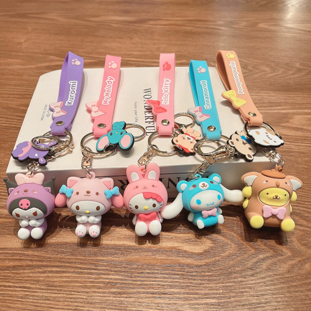 Sanrio Keychain, Sanrio Themed Keyrings, Cinnamoroll Keyring, Hello ...