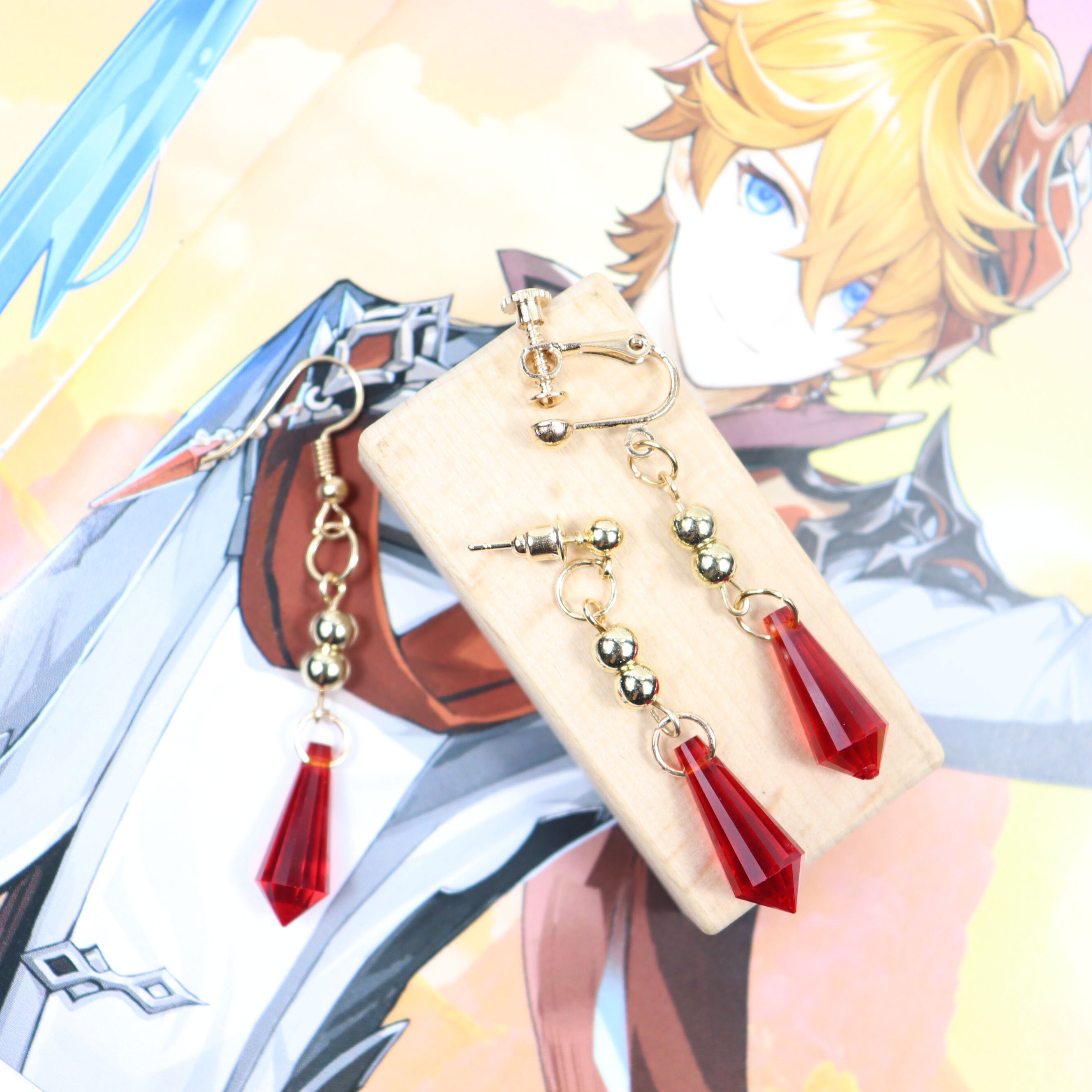 Childe Genshin Impact Inspired Earrings Tartaglia Genshin - Etsy Australia