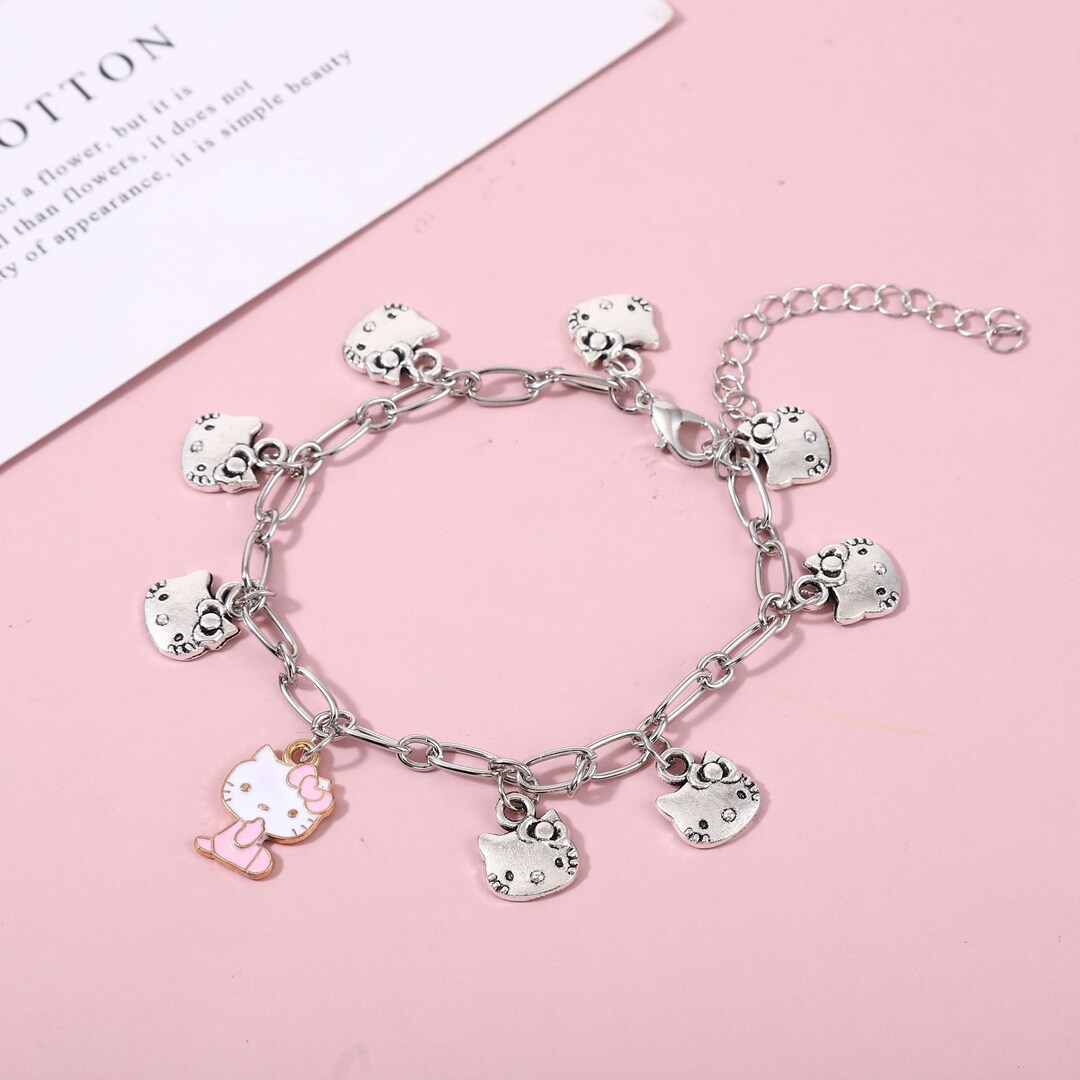 Y2K Hello Kitty Chain Link Bracelet, Cute Sanrio Themed Bracelet ...