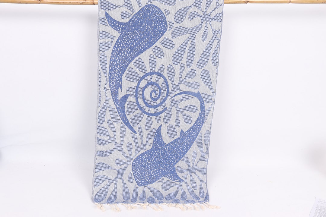 Personalized Kitchen Towel, Whale Design Dish Towel, Turkish Tea Towel ...