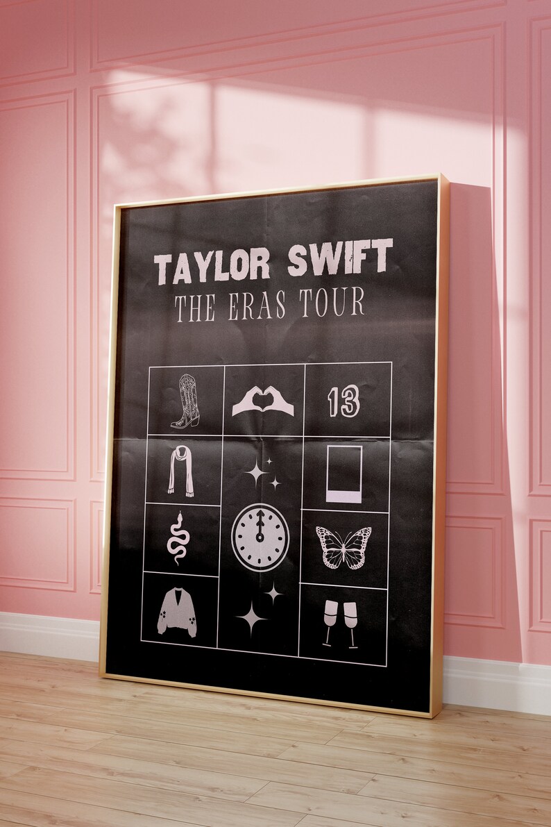 Printable Taylor Swift the Eras Tour Albums Stars Minimalist Y2K BW ...