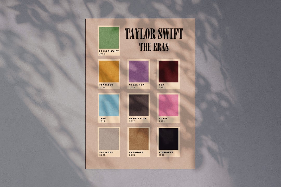 Printable Taylor Swift the Eras Tour Albums Pantone Colors - Etsy