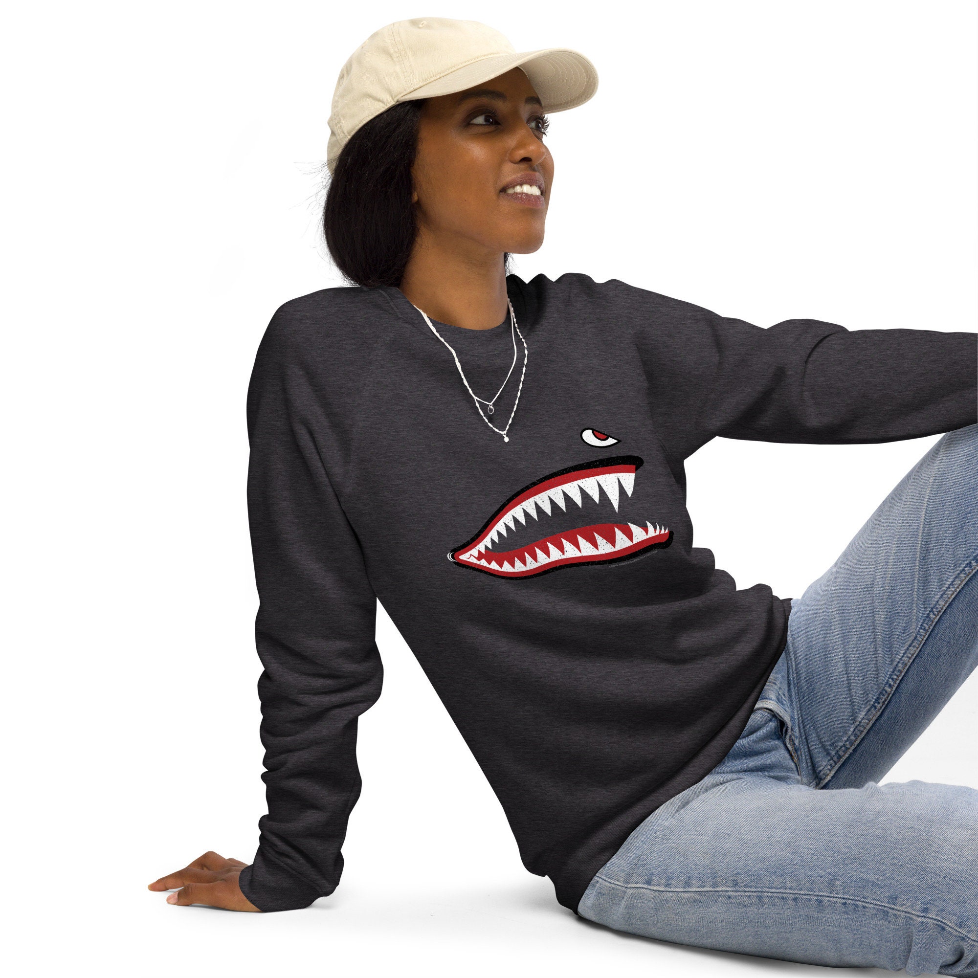 Shark Teeth Sweatshirt - Shark Nose Sweatshirt - Flying Tiger Shark ...