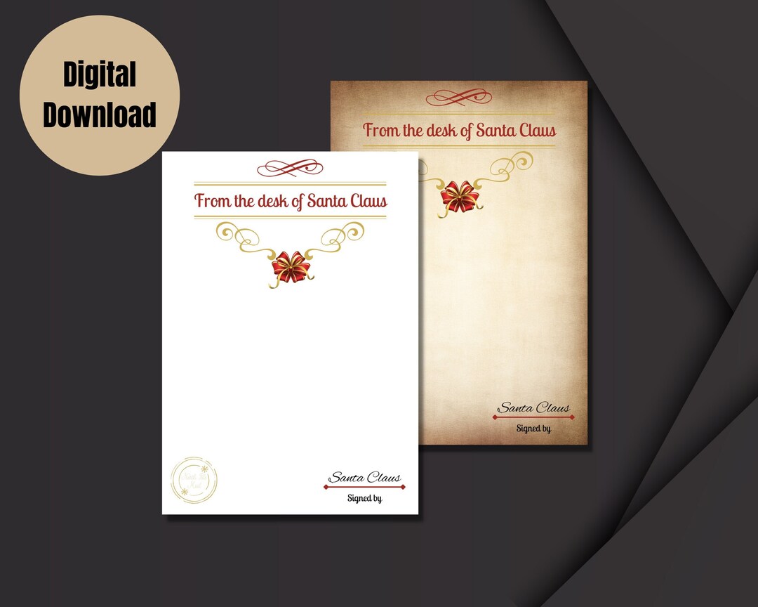 Santa Letter, Letter From Santa, Do It Yourself, Digital Download ...