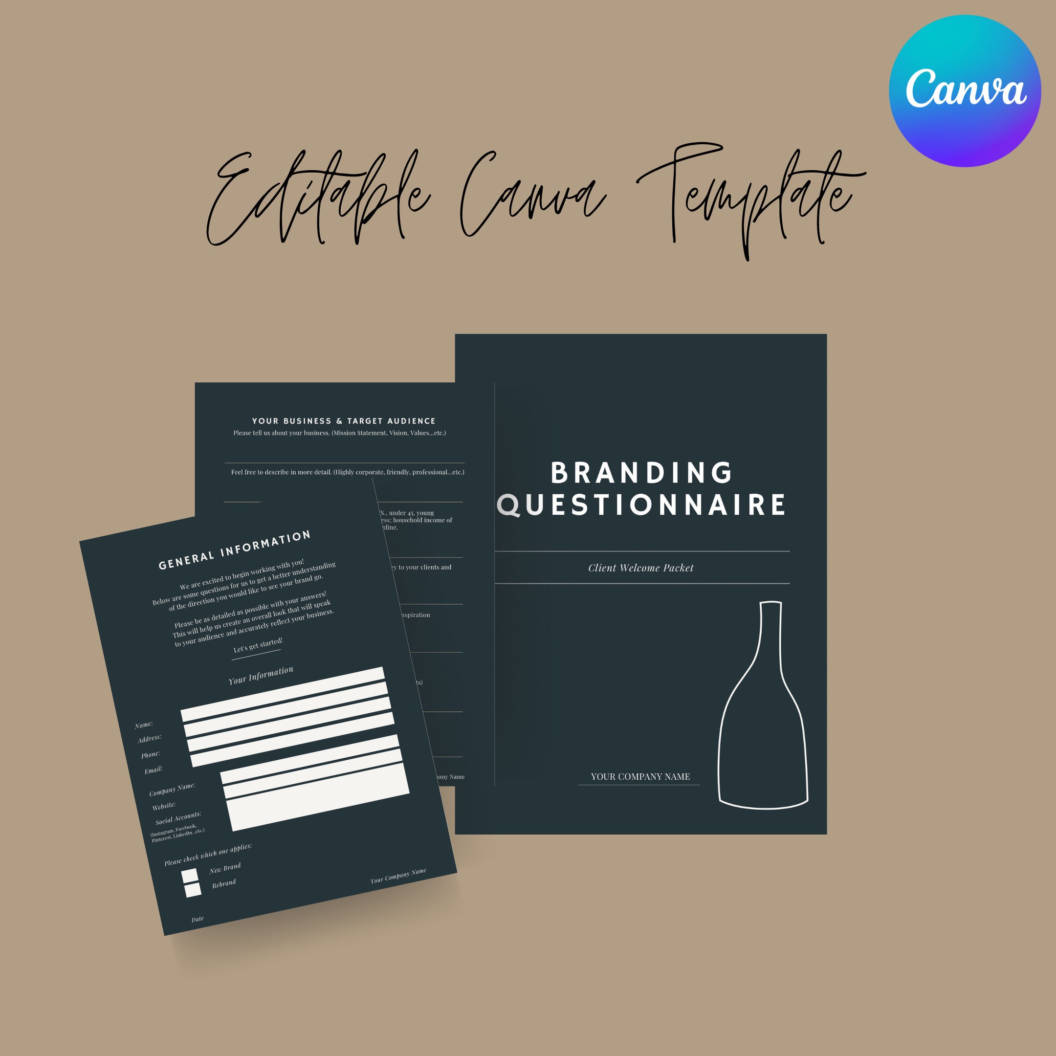 Minimal Branding Questionnaire Canva Business Document for Small ...