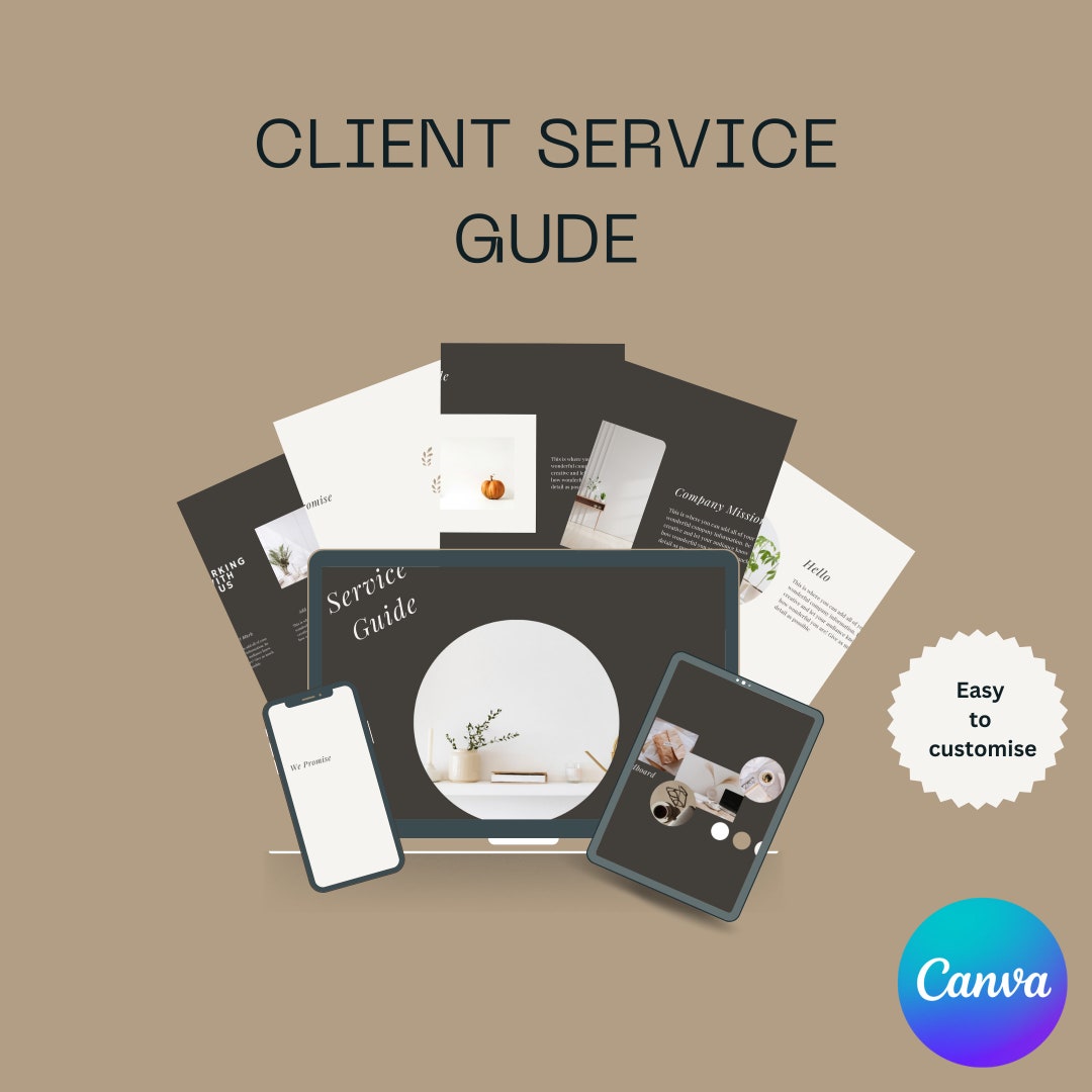 Minimal Service Guide Template Canva Document Small Businesses ...