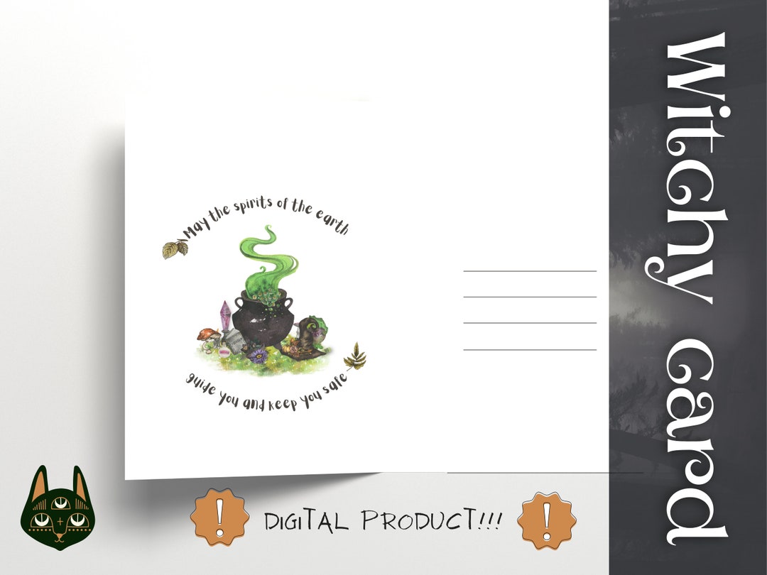 Witchy Printable Birthday Card for Women. Downloadable New Year ...