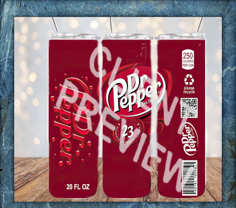 Dr Pepper 20oz Skinny Sublimation Wrap Design - Etsy