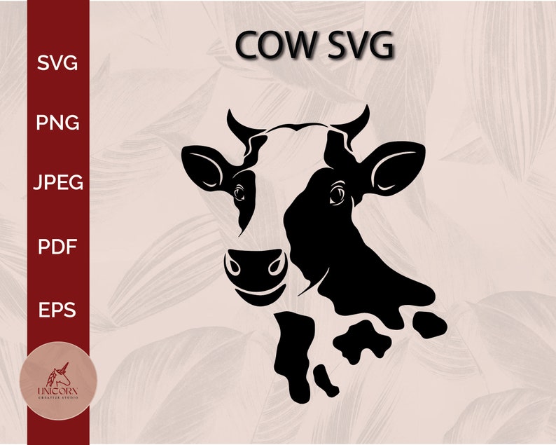 Cow Head Svg Baby Cow Svg Cute Cow Svg Cow Skull Svg Dairy Cow Svg Calf ...