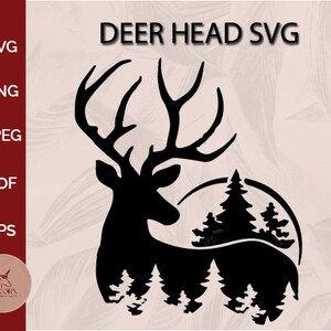 Deer Head Svg Buck Svg Deer Png Deer Hunting Svg Doe Svg Deer Antlers Svg Deer Skull Svg Deer ...