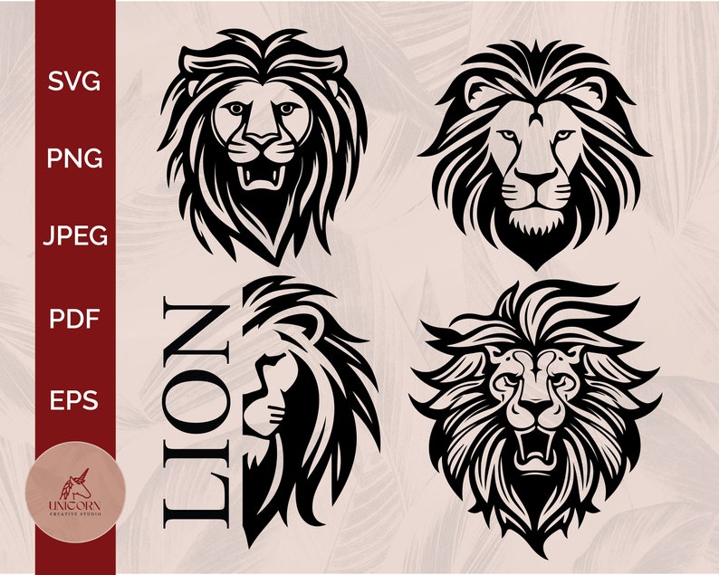 Lion Face Svg Lion Head Svg Lion Svg Lion King Svg Lions Mascot Svg Leo ...