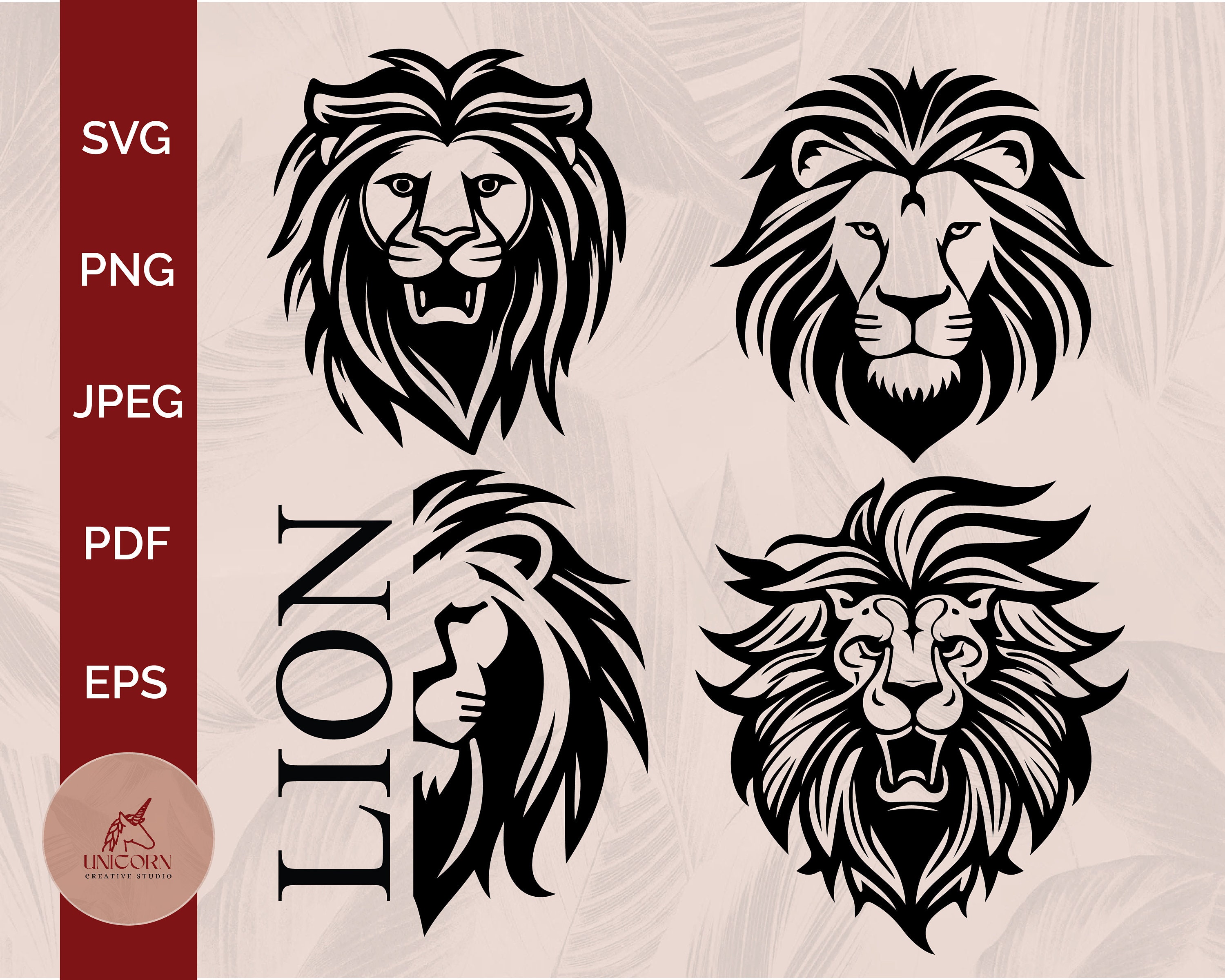 Lion Face Svg Lion Head Svg Lion Svg Lion King Svg Lions Mascot Svg Leo ...