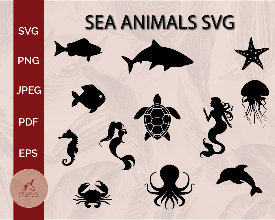 Sea Animals Svg Ocean Animals Svg Under the Sea Svg Sea Life Svg Sea ...